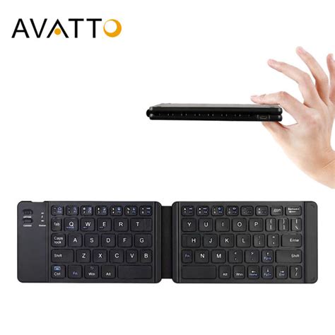 Avatto Light Handable บลูทูธไร้สายขนาดเล็กคีย์บอร์ดพับได้ไร้สายพับได้สำหรับ Ios Android แท็บเล็ต