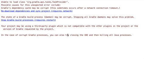 Android Firebase Crashlytics Error Unable To Load Class Orggradleapitaskstaskprovider