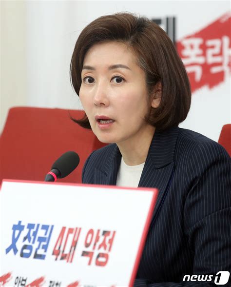 기자간담회 발언하는 나경원