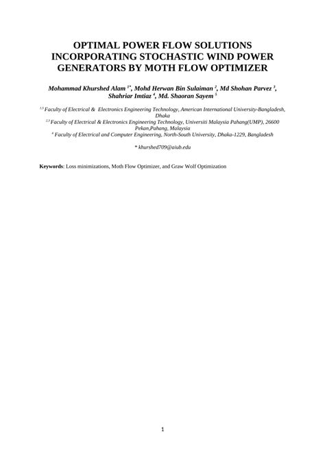 Pdf Optimal Power Flow Solutions Incorporating Stochastic Wind Power