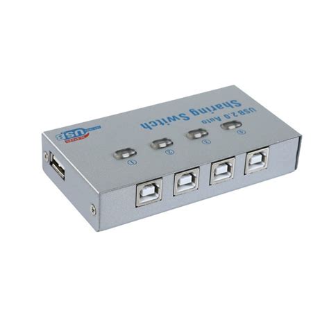 China Silver 4 In 1 Out USB 2 0 Printer Sharing Switch Manufacturers Factory