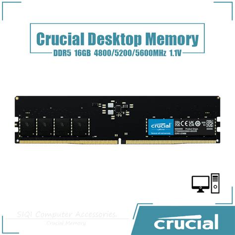 Crucial 16gb Ddr5 4800mhz 5200mhz 5600mhz Desktop Ram Memory Built In Gaming Memory 1 1v