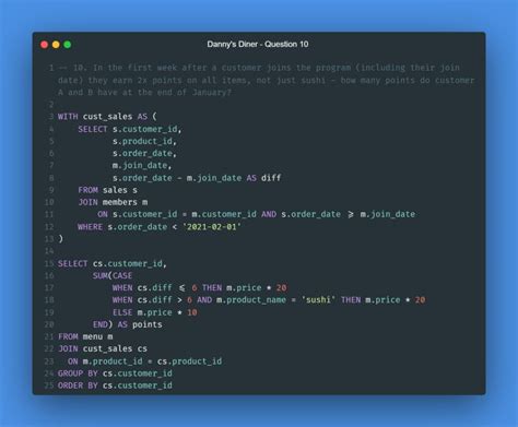Sql Postgresql Sqlchallenge 8weeksqlchallenge Datawithdanny Dannydiner Sqlskills