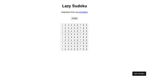 svelte vue sudoku shuffle codesandbox