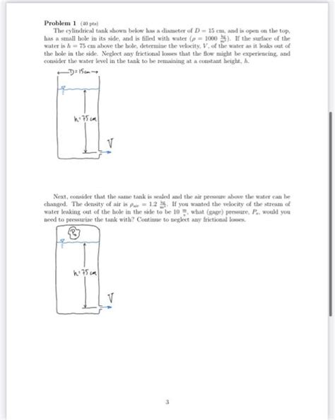 Solved Problem Pts The Cylindrical Tank Shown Below Chegg