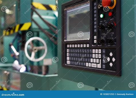 Control Panel Of The CNC Metalworking Machine Stock Image Image Of Direction Equipment