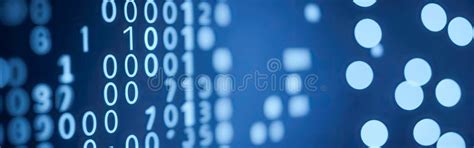 Blue Digital Binary Data Code On Screen Abstract Tech Binary Code Background In Color Blue