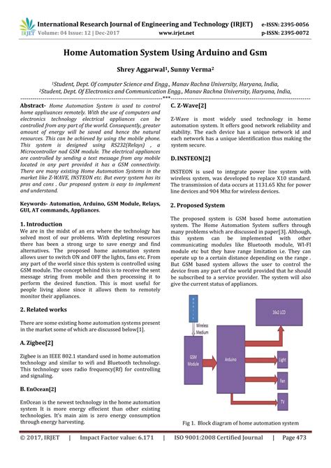 Home Automation System Using Arduino And Gsm Pdf