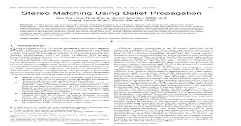 pdf stereo matching using belief propagation pattern …stereo matching using belief
