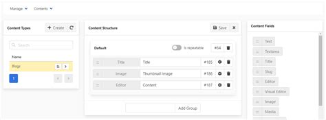 Create Content Types Vaah Docs