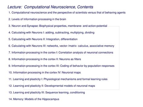 Ppt Introduction To Computational Neuroscience Understanding Brain Processing Levels And