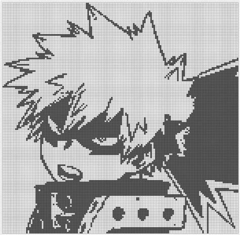 Pixel Art Bakugo Black And White Anime Pixel Art Pixel Art Manga