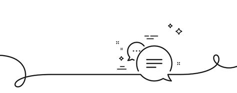 Text Message Line Icon Chat Comment Sign Speech Bubble Continuous Line