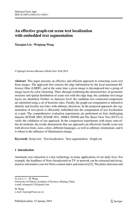 Pdf An Effective Graph Cut Scene Text Localization With Embedded Text Segmentation