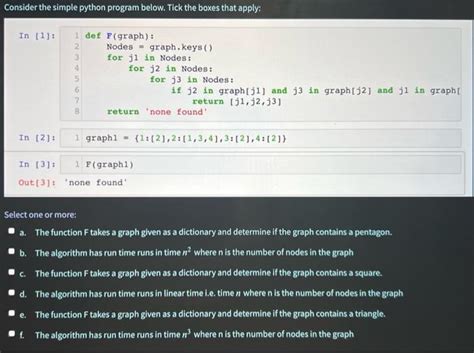 Solved In 1 Def F Graph Nodes Graph Keys For J1