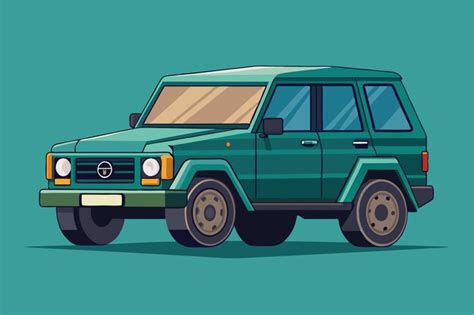 This Illustration Features A Customizable Semiflat Suv Car With A Simple Background Ideal For