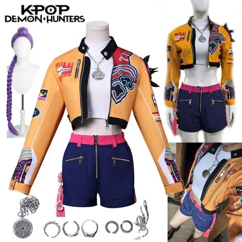 Kawaii Stop Rumi Kpop Demon Hunters Cosplay Set With