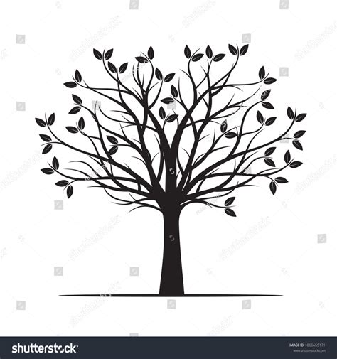 Black Tree Vector Illustration Stock Vector Royalty Free Shutterstock