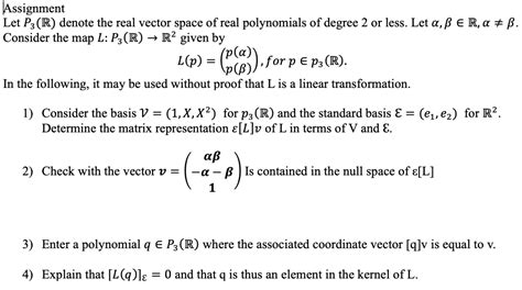 Solved Assignmentlet P3 R ﻿denote The Real Vector Space Of