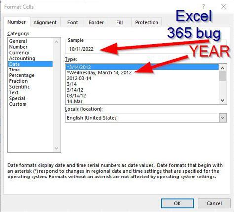 Incorrect Year Example In Excel 365 Bug Roffice365