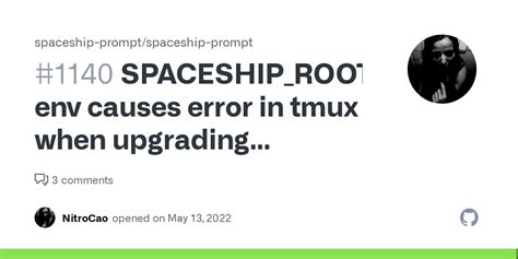 Spaceshiproot Env Causes Error In Tmux When Upgrading Spaceship To A
