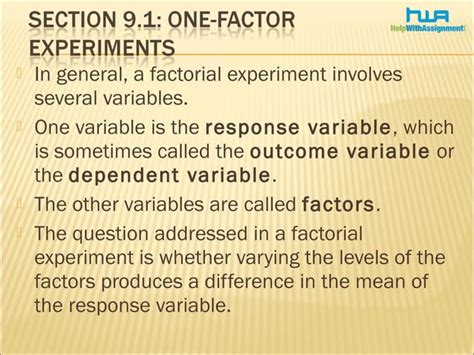 Factorial Experiments Ppt Physics Science