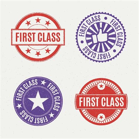 Free Vector Flat Design First Class Stamp Collection