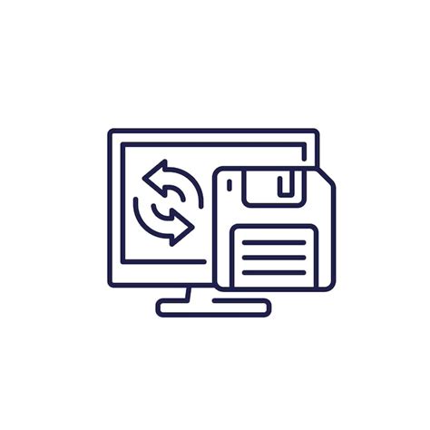 Premium Vector Backup Icon With A Floppy Disk Line Vector