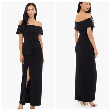 New Nwt Xscape Camila Long Off The Shoulder Scuba Depop