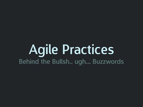 Agile Practices Speaker Deck