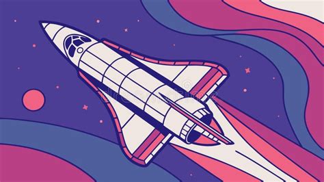 Space Shuttle Launching Space Exploration Vector Design Generative Ai Stock Illustration