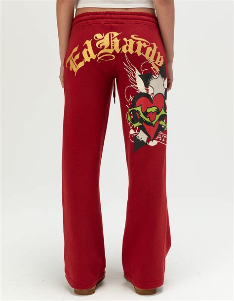Ed Hardy Sacred Heart Womens Sweatpants Burgundy S Tillys