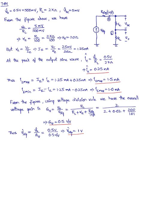 D 784 An Emitter Follower Is Required To Deliver A 05 V Peak Sinusoid