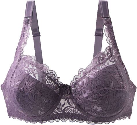 Amazon ブラジャー プラス サイズの下着ワイヤレス調節可能なレースの裏地 Bcde カップ ランジェリー紫の95e ブラジャー 通販