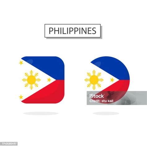 필리핀의 국기 2 모양 아이콘 3d 만화 스타일입니다 0명에 대한 스톡 벡터 아트 및 기타 이미지 0명 3차원 형태 국가 지리적 지역 Istock