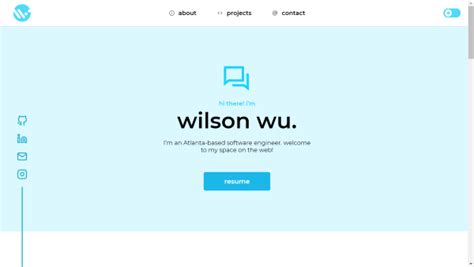 Github Wu Wilson Wu Wilson Github Io A Personal Website For My Resume And Socials