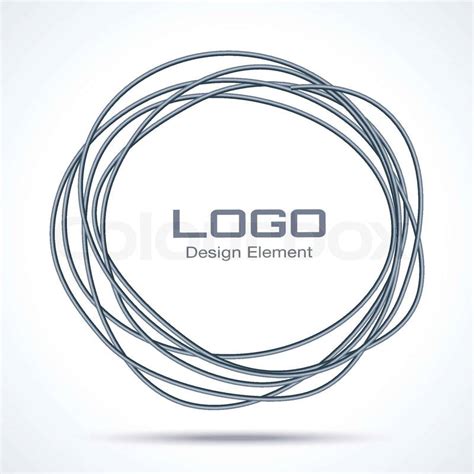 Hand Drawn Thin Ware Circle Vector Logo Design Element Colourbox
