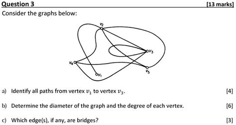 Solved Question 3 Consider The Graphs Below 13 Marks Ov Identify