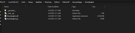 Could Not Find Module Cusersthangappdataroamingpythonpython39