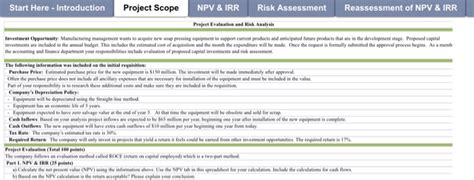 Solved Start Here Introduction Project Scope Npv And Irr