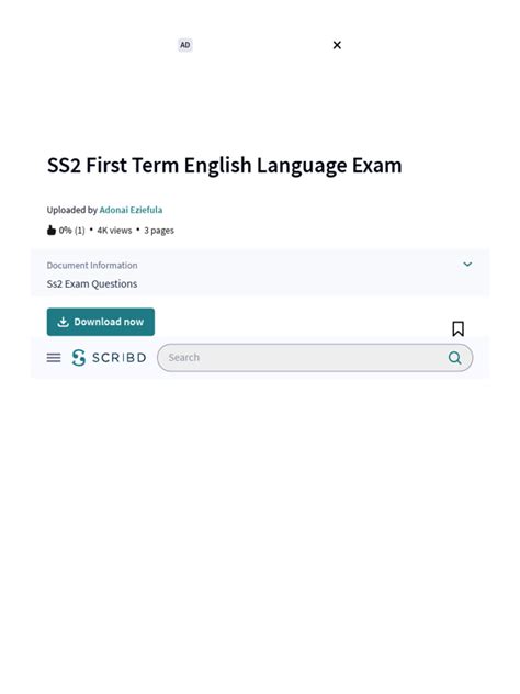 ss2 first term english language exam pdf pdf scribd cyberspace