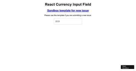 React Currency Input Field Examples Codesandbox