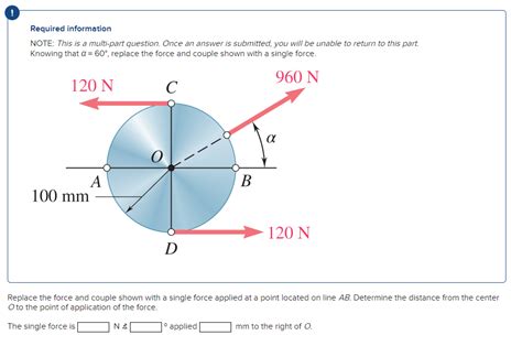 Solved Replace The Force And Couple Shown With A Single Chegg Com