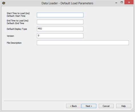 Data Loader Default Load Parameters