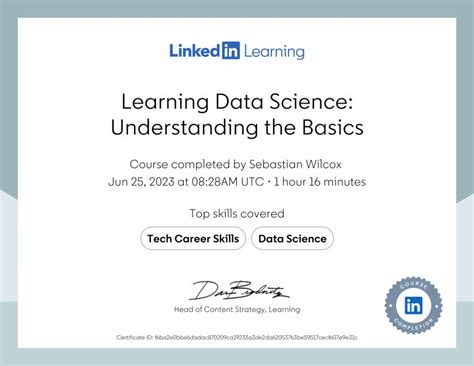 Sebastian Wilcox On Linkedin Certificate Of Completion