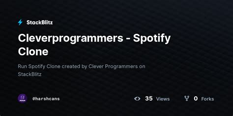 Cleverprogrammers Spotify Clone Stackblitz