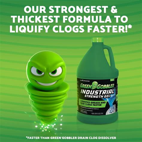 Green Gobbler Industrial Strength Gel Hair And Grease Clog Remover 1 Gallon