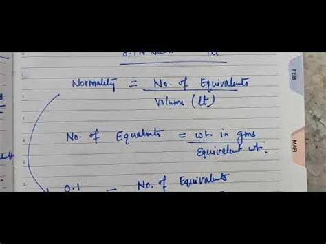 Calculations for N/10 N NaOH solution. - YouTube