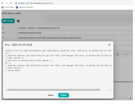 Error Message Due To 1 Invalid Recipient Shows Br Html Codes · Issue 977 · Intermesh