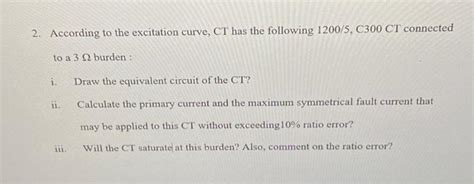 Solved According To The Excitation Curve CT Has The Chegg Com